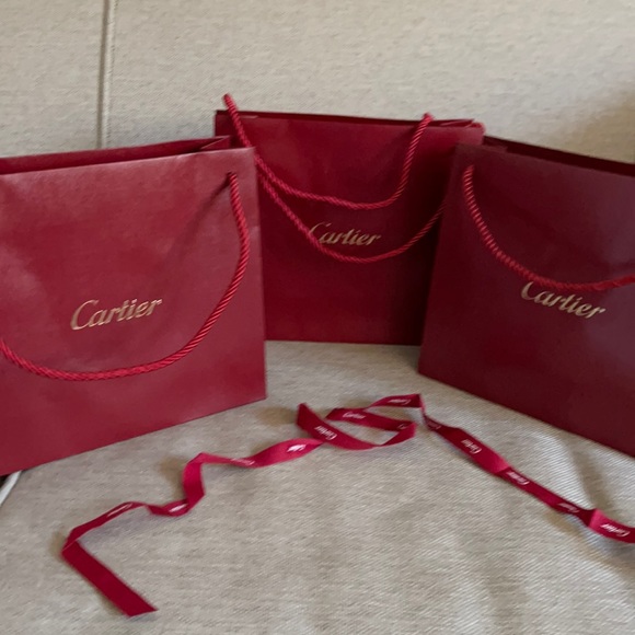 Bags | Authentic Cartier Paper Bagsmedium Size | Poshmark